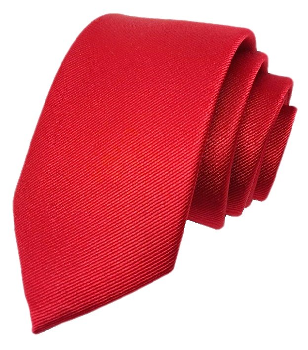 C961 Corbata Roja lisa brocado fino 100% Seda Natural Jacquard